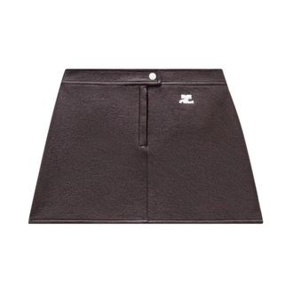 Courr&egrave;ges Burgund A-Linie Rock Logo Patch - - Skirts - Damen - Rot - S