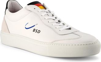 Rosso E Nero Herren Sneaker wei&szlig; Glattleder