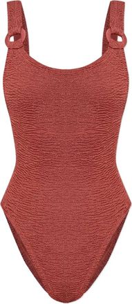Hunza G Domino ring crinkled-effect swimsuit - Rot