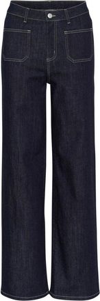 Kaffe Femme, Jeans, Bleu, Taille: 34 FR Jean Évasé en Denim Bleu Foncé