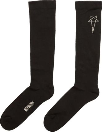 Rick Owens chaussettes à étoiles brodées - Noir