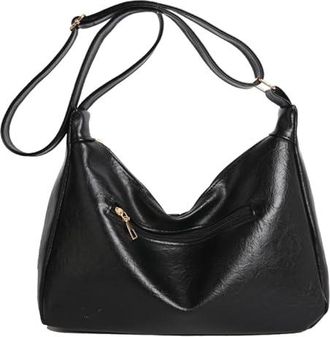 Generic Sacs &agrave; bandouli&egrave;re en cuir PU pour femmes, sac &agrave; bandouli&egrave;re tendance pour Shopping (noir)