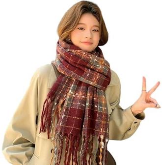 Generic QXDZSW &Eacute;charpe imitation cachemire pour femme - Sensation dhiver - Ch&acirc;le chaud - Mignon et polyvalent - &Eacute;charpe &agrave; carreaux pour femme, &Eacute;charpe 5, 200x