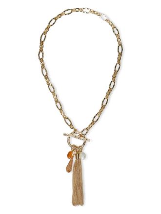 Twin-Set collier en chaîne à détail de pompon - Or