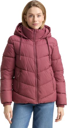 Tom Tailor Damen 1047526 Puffer-Jacke mit Kapuze, 10976-Deeply Mauve, XXL