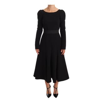 Dolce & Gabbana Schwarzes Stretch-Scheidekleid mit offenem R&uuml;cken - - Dresses - Damen - Schwarzk - XS