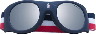 Moncler MO-1053781 Mirrored Plastic Sunglasses - Blue