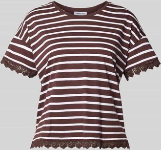 More & More T-Shirt mit Spitzenbesatz und Rundhalsausschnitt