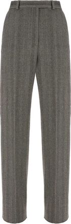 Ferragamo Femme, Pantalons, Gris, Taille: 36 FR Pantalon large
