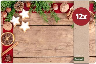 Matches 21 Weihnachts Tischsets 12er als abwaschbare Weihnachten Tischdeko - Platzsets Weihnachtsdeko Gewürze als Winter Tischuntersetzer - Platzdeckchen als Tis