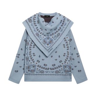 Alanui Bandana Jacquard Pullover - - Knitwear - Damen - Blau - M
