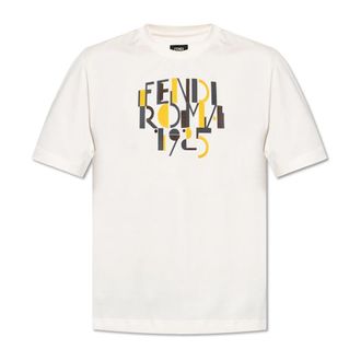 Fendi Logo T-Shirt - - Tops - Herren - Wei&szlig; - XL