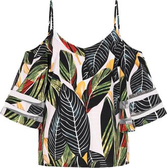 Faina Bluse Frauen dunkelgr&uuml;n mehrfarbig