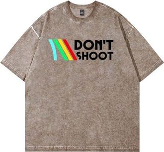 Generic T-shirt Arc Raiders Dont Shoot en coton d&eacute;lav&eacute; unisexe &agrave; manches courtes d&eacute;contract&eacute; et col rond, marron, 3XL