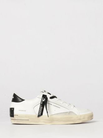 Crime London Baskets basses Skate bicolores en cuir avec logo lamin&eacute; et design abstrait