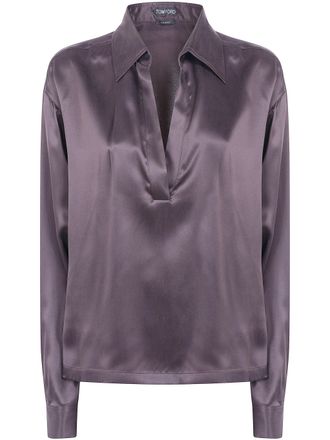 Tom Ford Polo Shirt Silk 100% Peach Feel Silk Satine