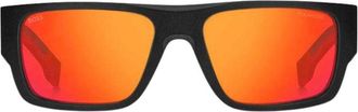 HUGO BOSS Rechteckig-Sonnenbrille (Schwarz/Orange)
