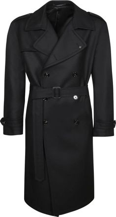 Tagliatore Homme, Manteaux, Noir, Taille: XL Wool Trench Coat