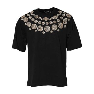 Dolce & Gabbana M&uuml;nzdruck Crew Neck T-shirt - - Tops - Herren - Schwarzk - M