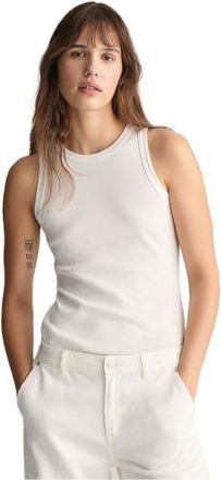 GANT High Neck Rib Tank Top Caraco, Blanc, XL Femmes