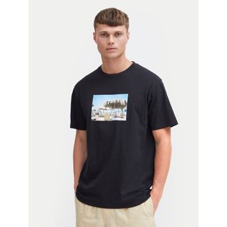 Solid T-Shirt 21108237 Schwarz Regular Fit