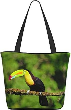 AOOEDM Sac &agrave; provisions mignon Toucans pour femme 33 x 28 x 19 cm. Le cadeau parfait pour la Saint-Valentin. Cest de la Saint-Valentin pour maman, fille, &eacute;po