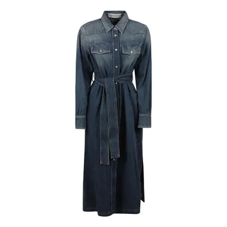 Golden Goose Femme, Robes, Bleu, Taille: 40 FR Robe Chemisier en Denim
