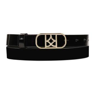 Kazar Lackierter Riemen mit einer gelben Schnalle mit Logo - - Accessories - Damen - Schwarzk - 80 CM