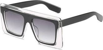 Generic Lunettes de soleil tendance pour femmes hommes vintage luxe plein air voyage rue photographie nuances UV400, Noir dégradé gris, Taille unique