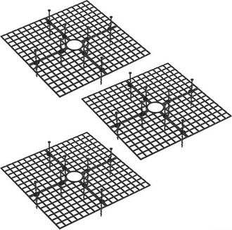 Generic Lot de 3 cache-pots de fleurs carr&eacute;s de 30 cm pour int&eacute;rieur/ext&eacute;rieur, plastique pour protection du sol (noir)