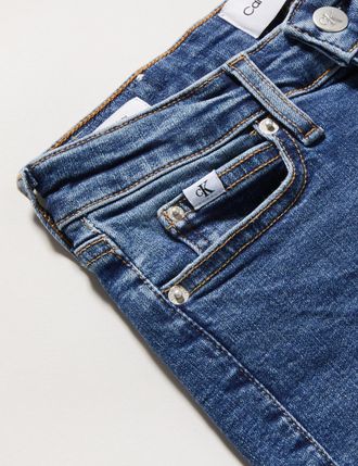 Calvin Klein Jeans Calvin Klein Damen Jeans Hose Mid Rise Skinny Fit, Blau (Denim Dark), 25W/30L