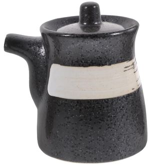 Cabilock Elegante Keramikflasche 200Ml, Schwarz, F&uuml;r Sojasauce, Sushi-Essig Und &Ouml;l, Pr&auml;zise Dosierung, Vielseitig F&uuml;r K&uuml;che Und Haushalt