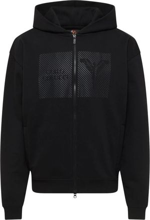 Carlo Colucci Homme, Sweatshirts et sweats &agrave; capuche, Noir, Taille: M Minimalist Zip Sweat Jacket
