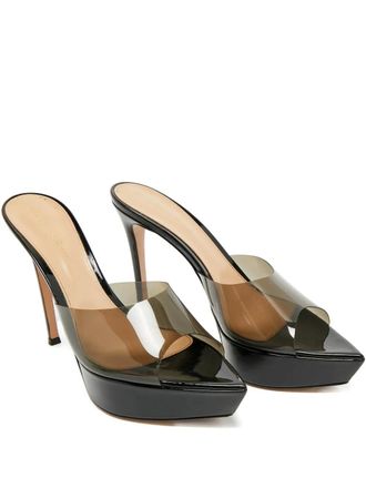 Gianvito Rossi 40 Pantoletten mit Plateau (12,5cm) - Wei&szlig;