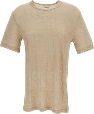 Comme Des Gar&ccedil;ons Femme, Tops, Beige, Taille: 40 FR Maglietta girocollo a maniche corte in lino