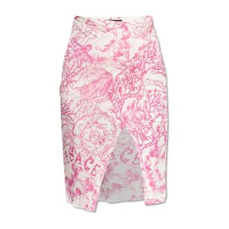 Versace Rock mit Underwater Barocco-Print - - Skirts - Damen - Rosa - XS