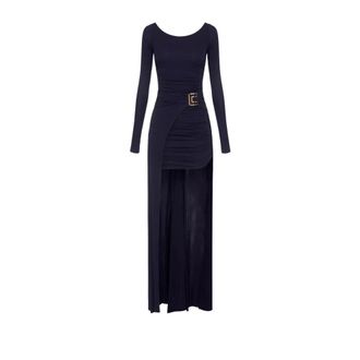 Elisabetta Franchi Roter Teppich Kleid aus Cr&ecirc;pe Jersey - - Dresses - Damen - Blau - M