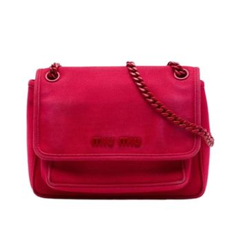 Miu Miu Sac bandouli&egrave;re Pre-owned en toile - Femme - Pre-owned - Rouge - Taille: ONE Size
