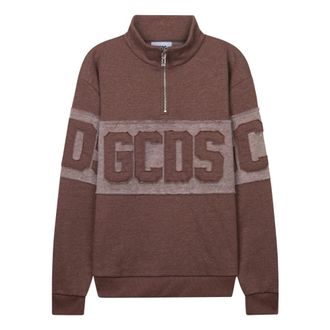 GCDS Sweatshirt mit halbem Rei&szlig;verschluss - - Sweatshirts & Hoodies - Herren - Braun - M