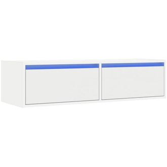 vidaXL TV-Schrank mit LED-Leuchten Wei&szlig; 100x35,5x25 cm - Vidaxl