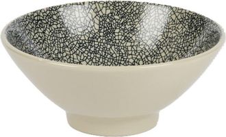 LAMBERT [DL] Kaori MÜSLISCHALE, SCHWARZ/WEIß KRAKELEE Stoneware