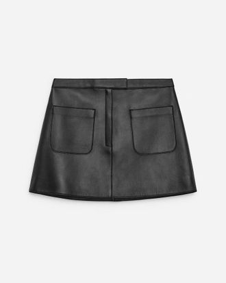 Arket Minirock Aus Leder -Schwarz
