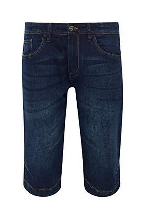Indicode IDQuince Homme Short en jean Pantalon denim court Poches italiennes Mélange de coton Regular Fit, Taille:M, Couleur:Dark Blue (855)