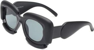 Generic Lunettes de soleil steampunk pour femme - Lunettes de soleil punk tendance pour homme - Cadre épais gonflé - C1 noir G 2026