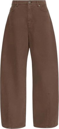 Max Mara Pantalon Barrel - Femme - Jeans - Brun - Taille: 34 FR