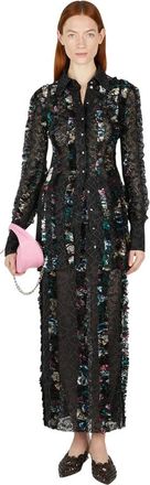 Rave Review Femme, Robes, Noir, Taille: 40 FR Yrsa Ruffle Trim Shirt