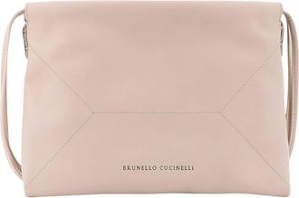Brunello Cucinelli Femme, Sacs, Beige, Taille: ONE Size Sac bandouli&egrave;re &agrave; cordon Monili