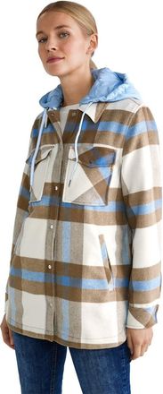 Street One Damen A201799 Overshirt Kariert, Dark Nutty Mocca, 38