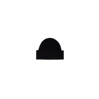 Rus Rippstrick-M&uuml;tze aus Baby-Alpaka - - Accessories - Herren - Schwarzk - ONE SIZE