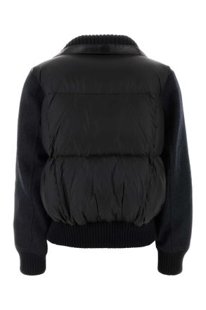 sacai Wool and Nylon Blend Down Jacket - Navy
